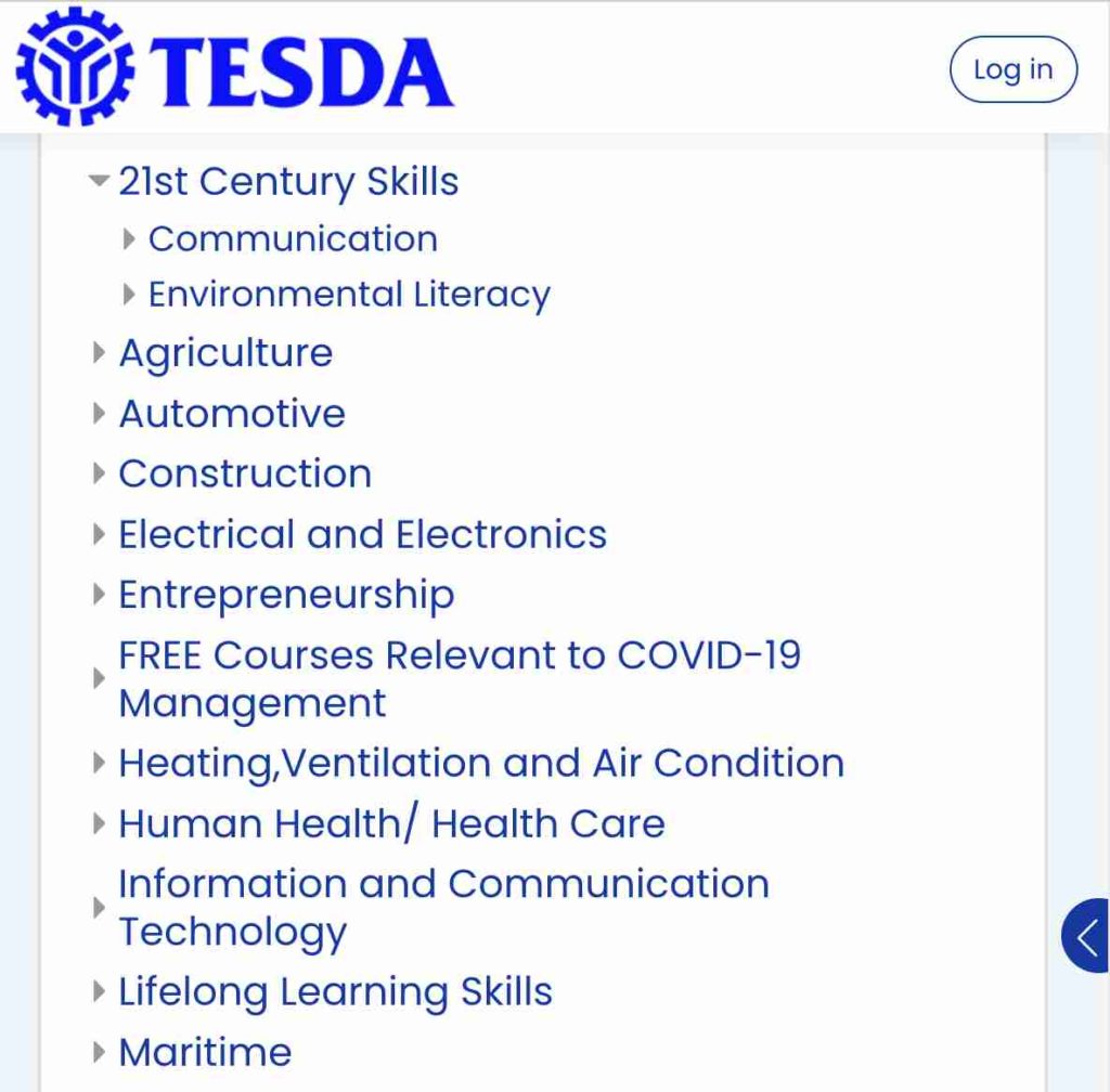 TESDA Online Program Courses Offered in 2022 for FREE